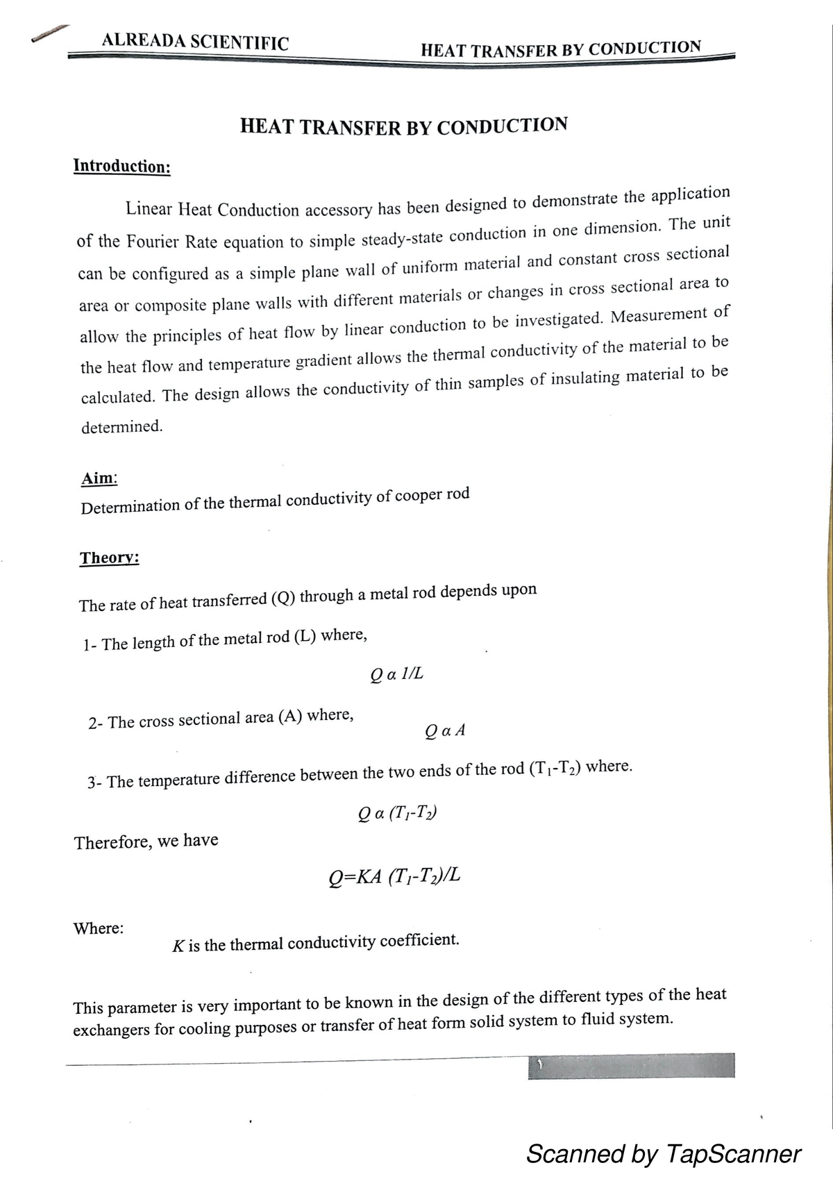 Experiment no.1# Heat transfer by conduction - Mathematics 3 - Studocu
