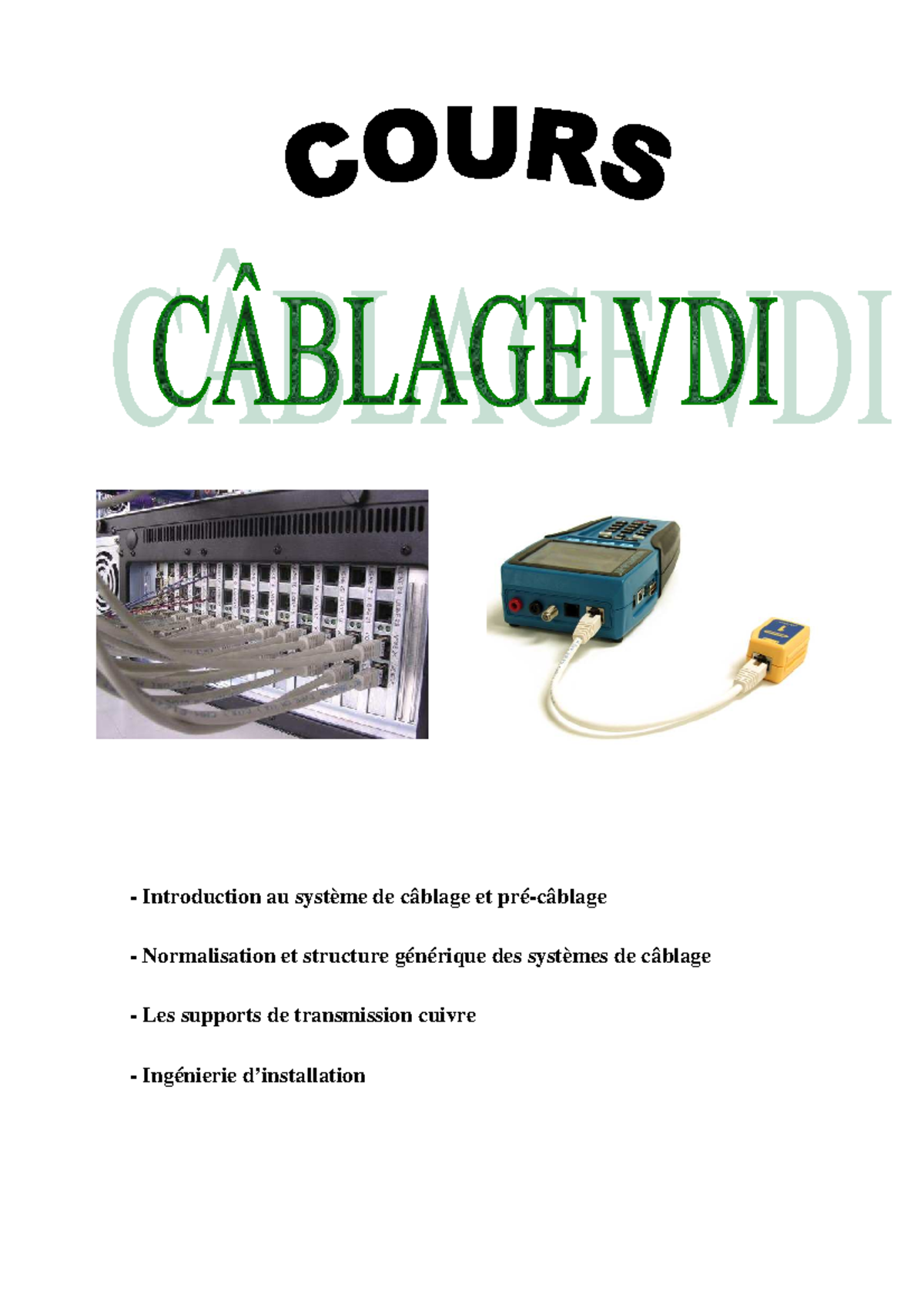 VDI Cours Cablage VDI - Introduction au système de câblage et pré ...
