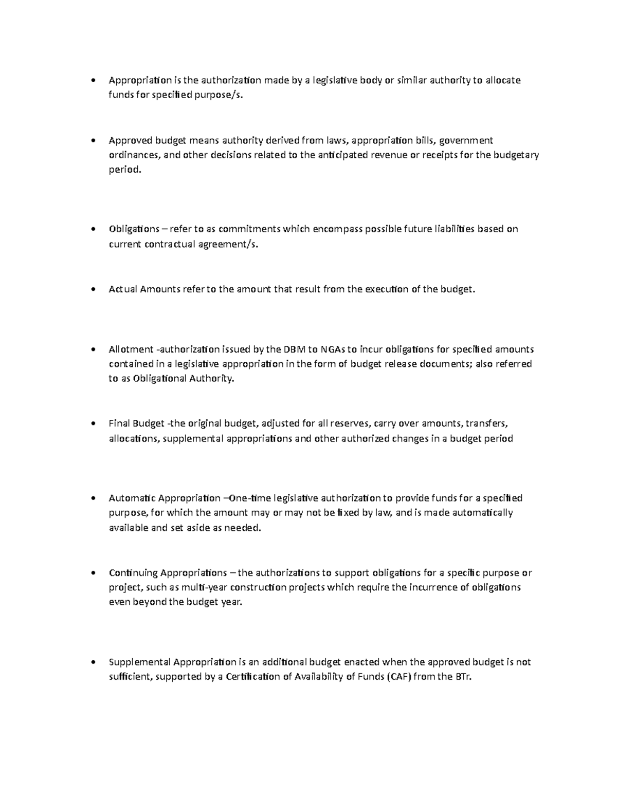 2 - .... - Appropriation is the authorization made by a legislative ...