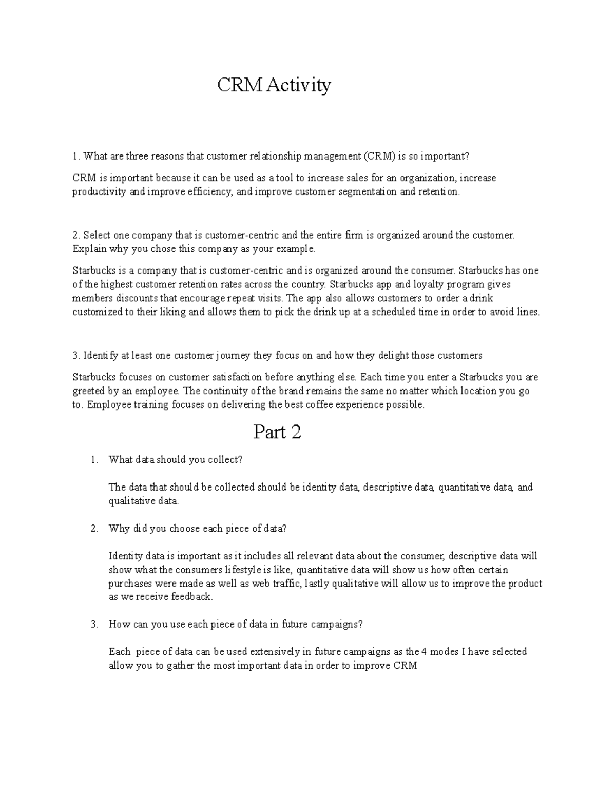 CRM Activity - Customer Relationship Management - CRM Activity What are ...