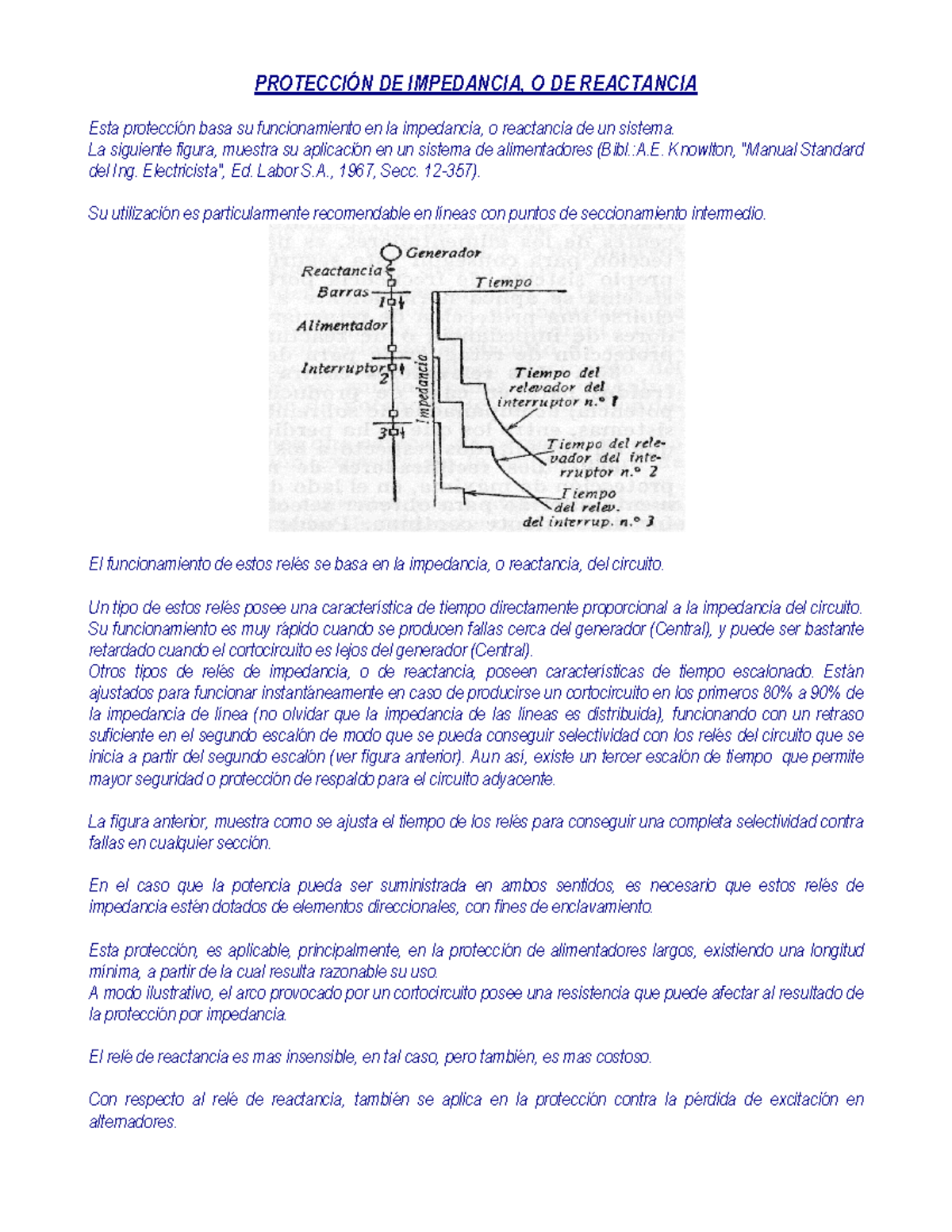 Protección de Impedancia o Reactancia - PROTECCIÓN DE IMPEDANCIA, O DE ...
