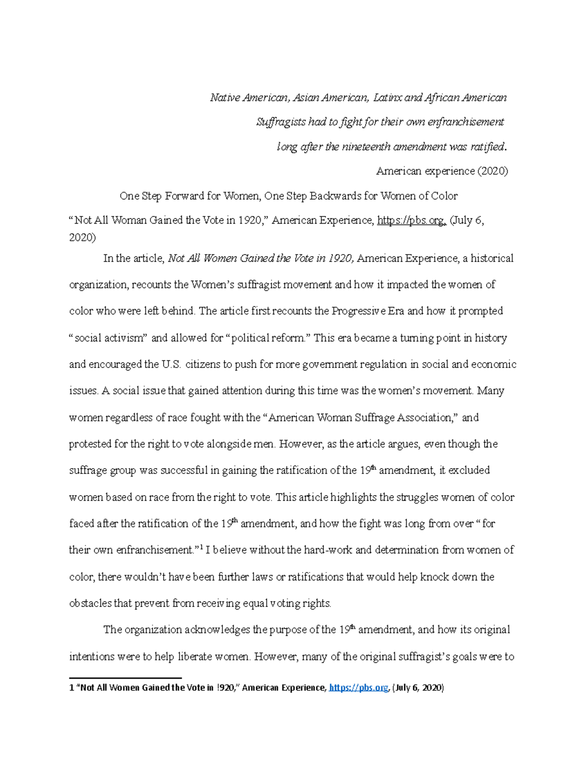 Finalreview - Final Review Essay. - Native American, Asian American ...