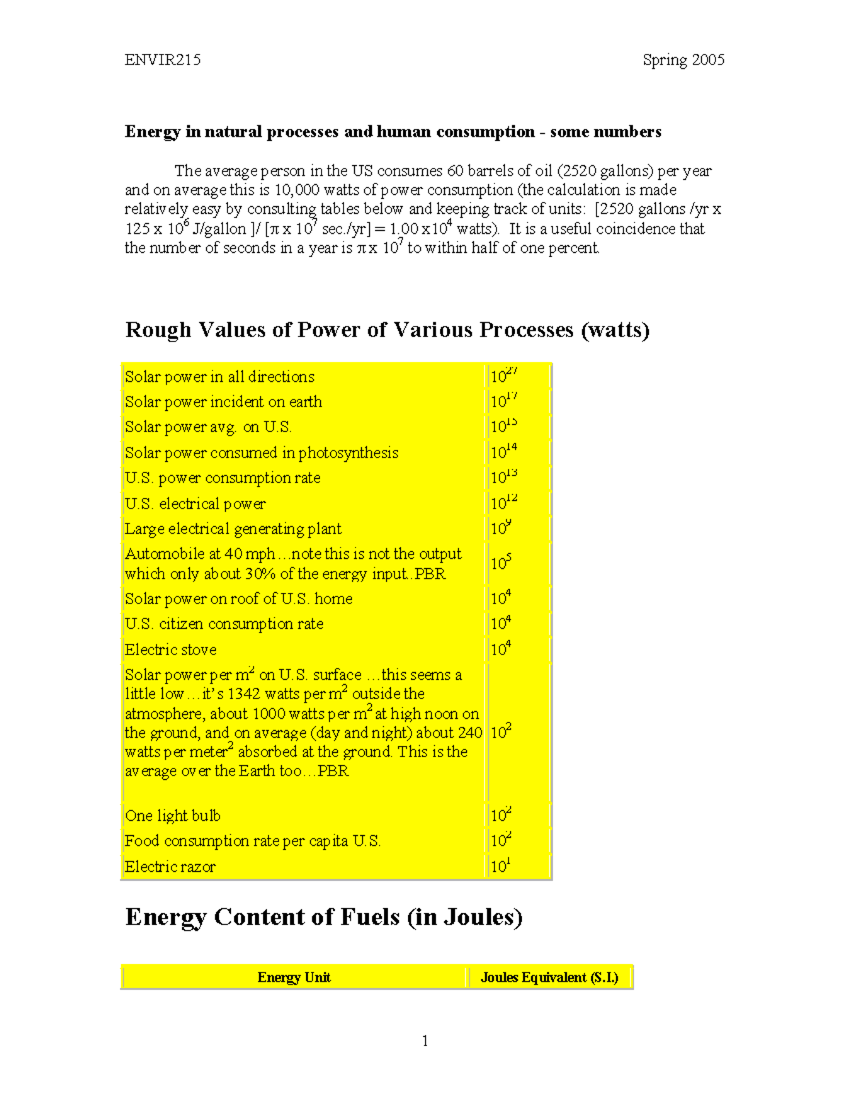 Energynumbers - Energy number notes - Energy in natural processes and ...