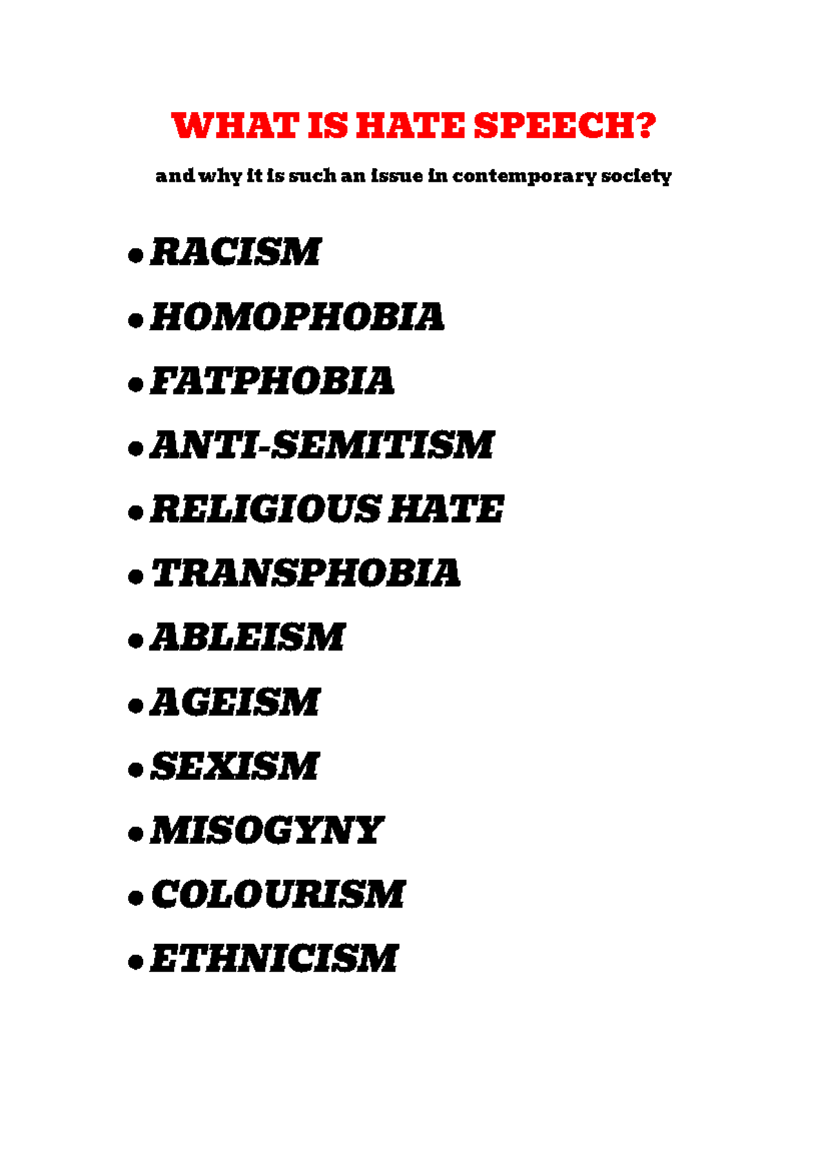 Types OF HATE Spech - WHAT IS HATE SPEECH? and why it is such an issue ...