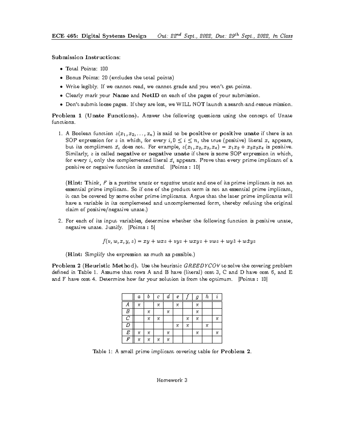 Homework 3 - hw3 - ECE 465: Digital Systems Design Out: 22nd Sept ...