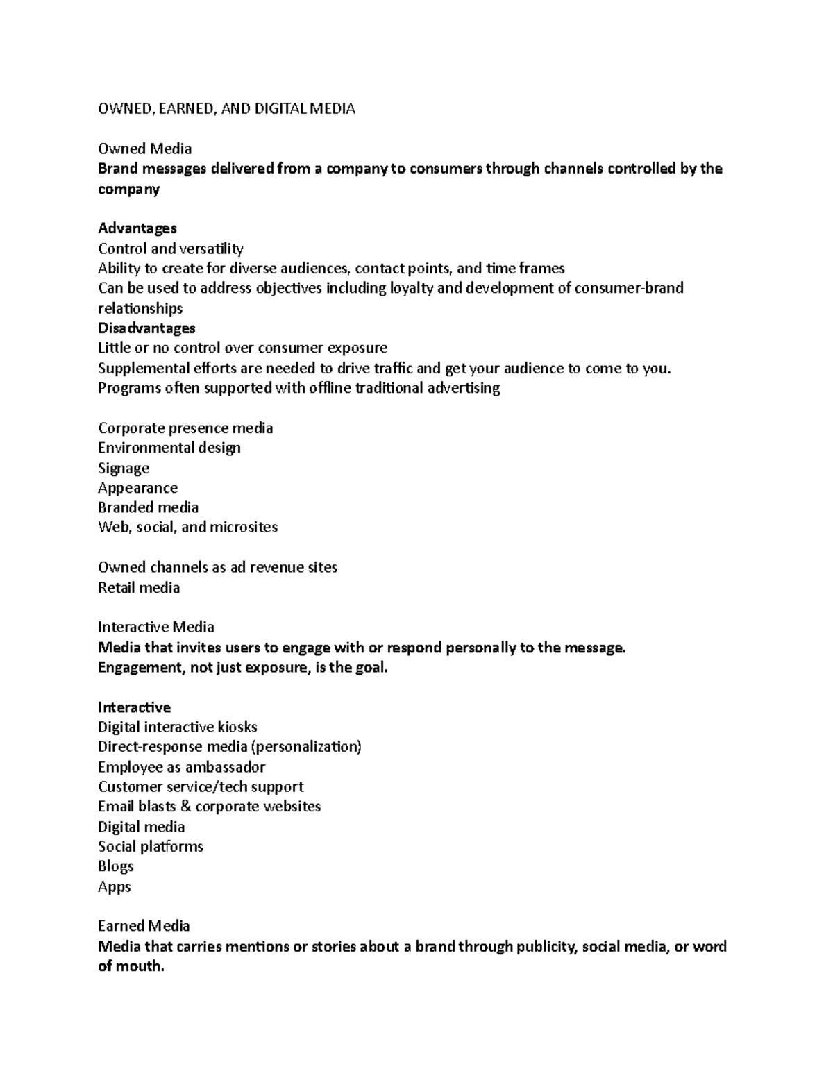 Owned, earned, and digital media - OWNED, EARNED, AND DIGITAL MEDIA ...