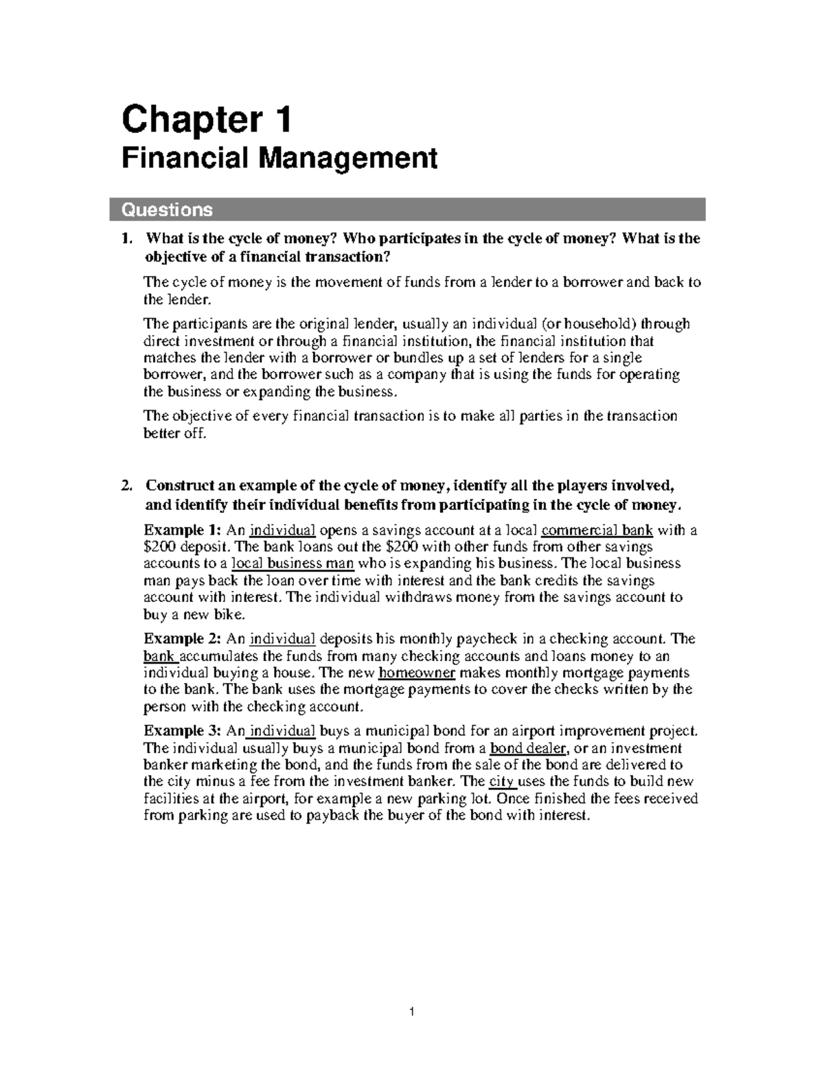 Chapter 01 Solutions - Financial Management resources - Chapter 1 ...