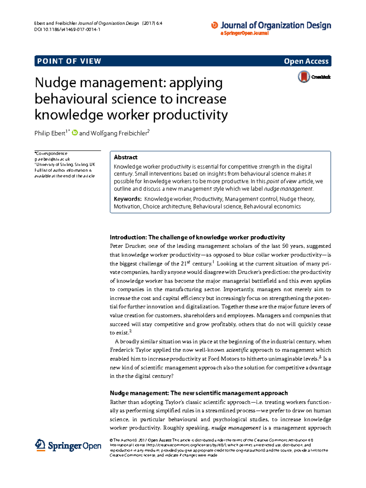 4 Nudge management applying behavioural science to increase knowledge ...