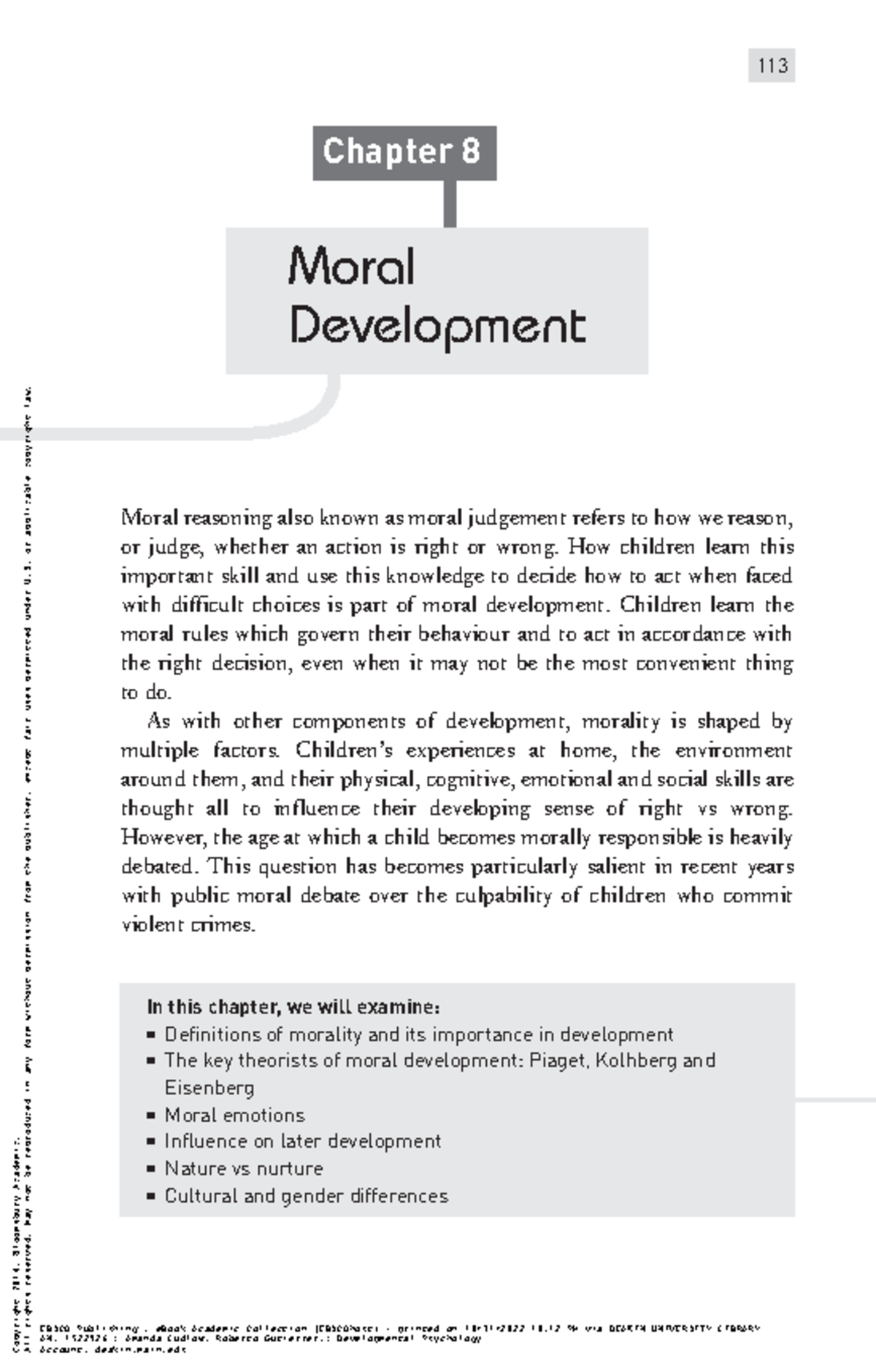 Moral Development - Chapter from book - 113 Moral reasoning also known ...