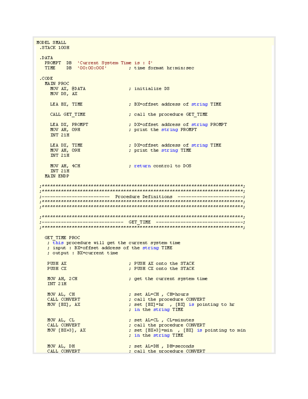 WAP using ALP Additon of two 16 bit numbers - MODEL SMALL .STACK 100H ...