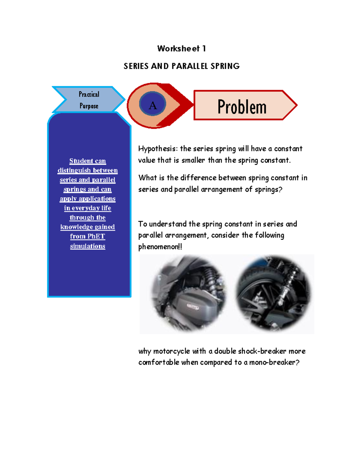 Lembar Kerja Siswa Bab Pegas - Practical Purpose Worksheet 1 SERIES AND ...