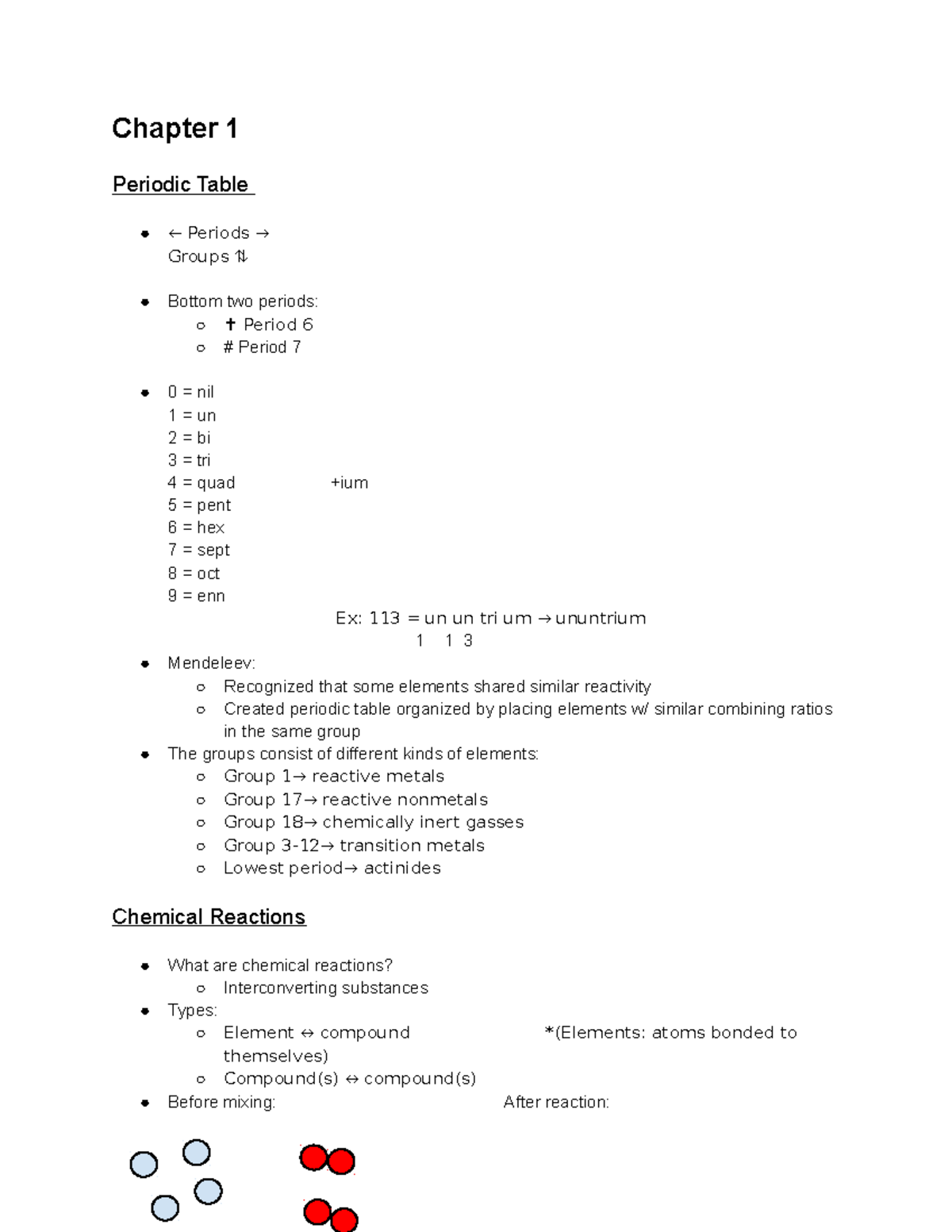 Exam 1 (Chapters 1-2) - Study guides and notes - Chapter 1 Periodic ...