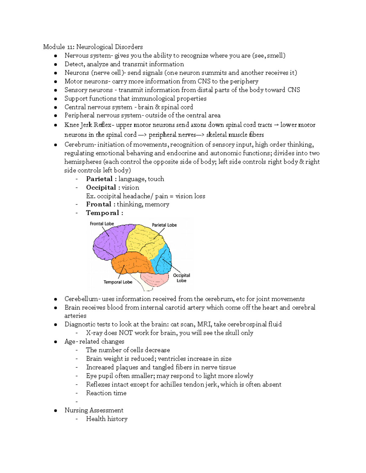 Exam 4 Pathophysiology Study Guide - Module 11: Neurological Disorders ...
