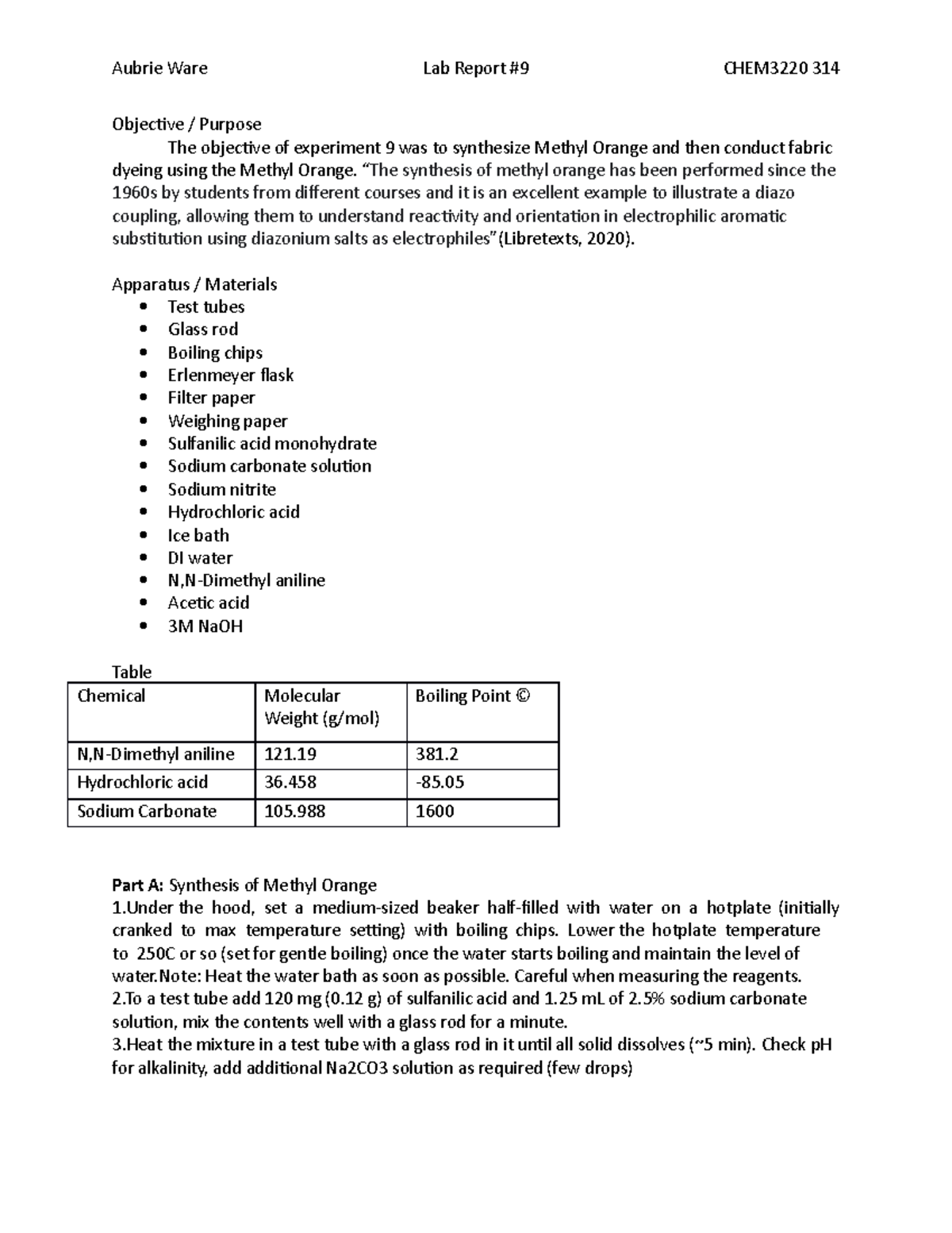 Lab Report 9 Aubrie Ware - Objective / Purpose The objective of ...