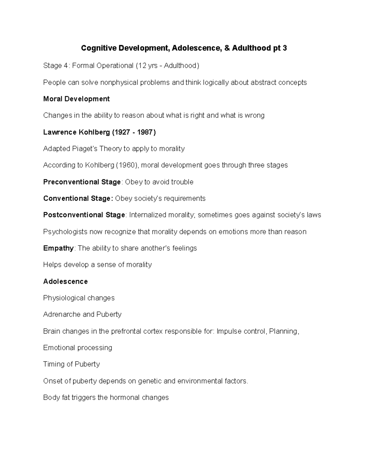 Cognitive Development Adolescence Adulthood pt 3 - Cognitive ...