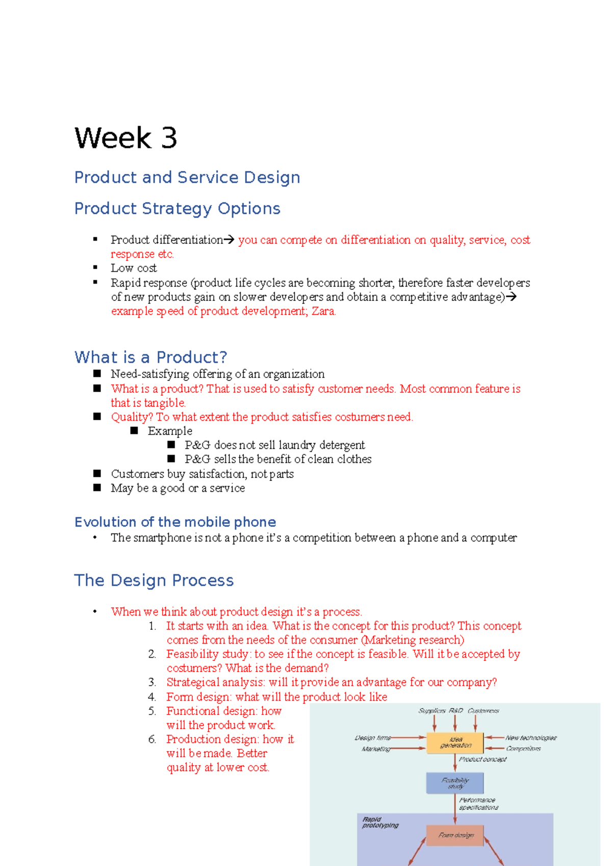 IBUS7316 final exam - Week 3 Product and Service Design Product ...