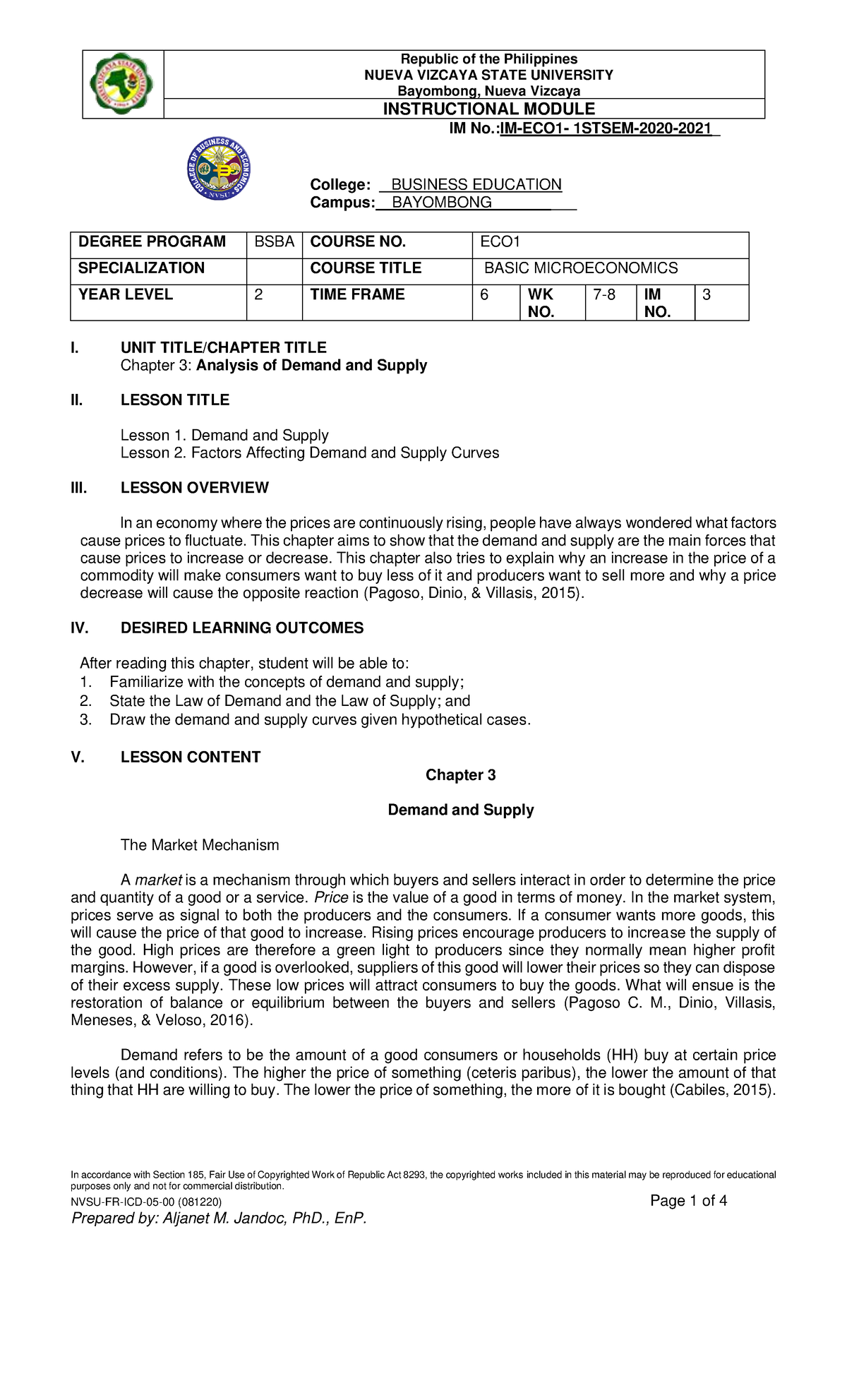 Lec3 Intro Micro - Module - NUEVA VIZCAYA STATE UNIVERSITY Bayombong ...