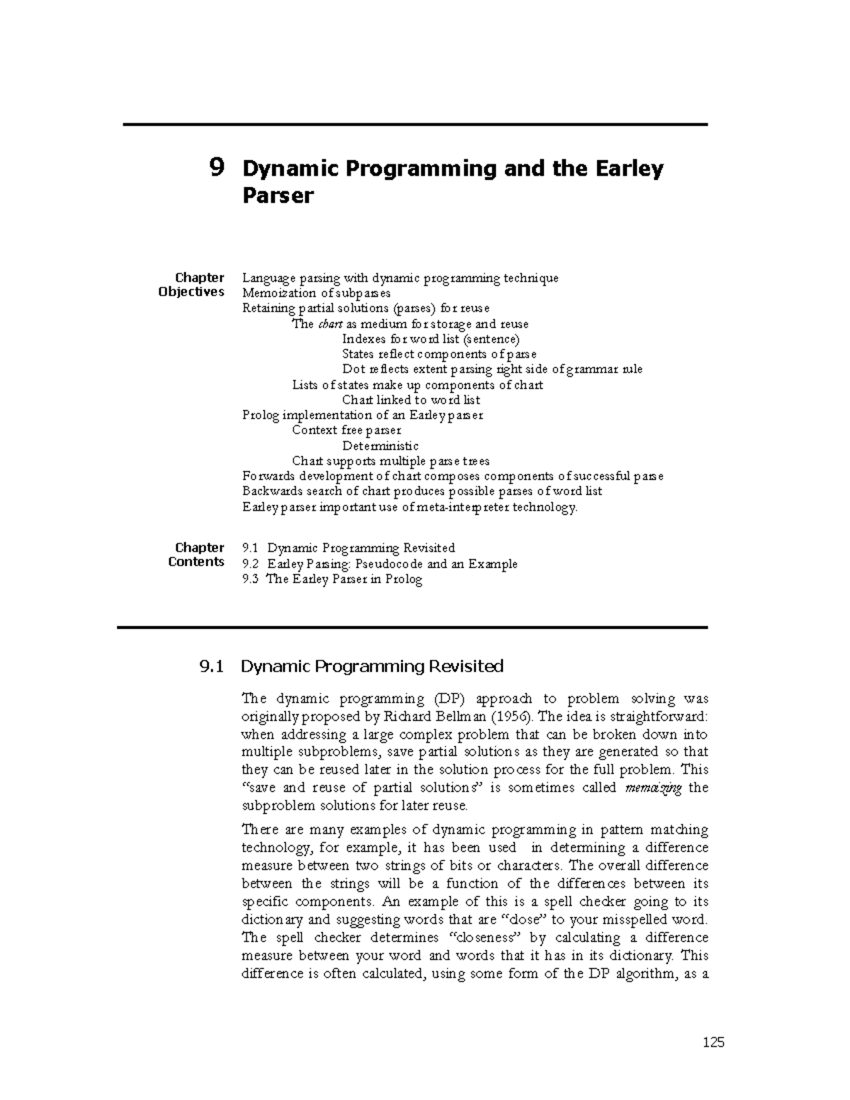 CH9 Dynamic Programming and the Earley Parser - 125 9 Dynamic ...