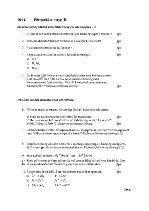 KEMI 1 Sammanfattning - Kemi 1: Sammanfattning Kapitel 1: Materia ...