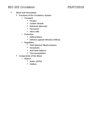 BIO 202 Final Exam Study Guide Bk - BIO 202 Exam IV SI Study Guide This ...