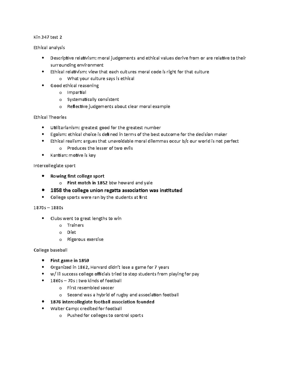 Kin 347 test 2 - Test 2 practice guideline - Kin 347 test 2 Ethical ...