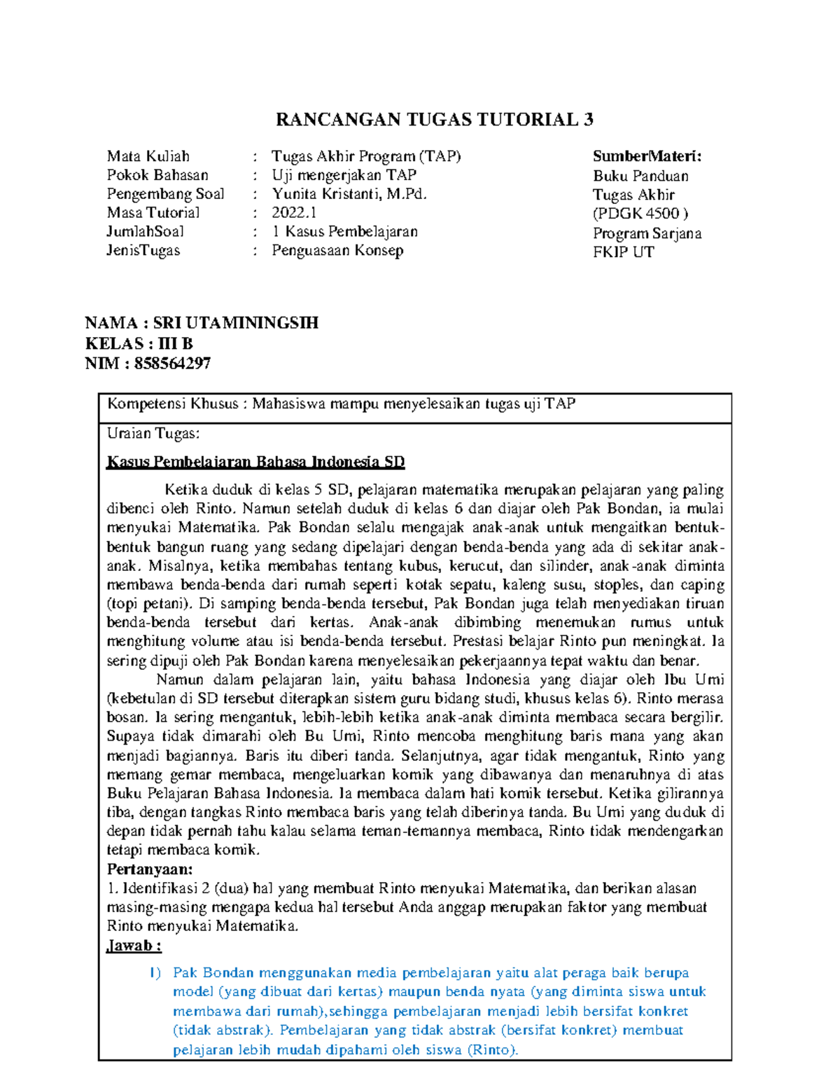 TT3 TAP Sri Utaminingsih - RANCANGAN TUGAS TUTORIAL 3 Mata Kuliah ...