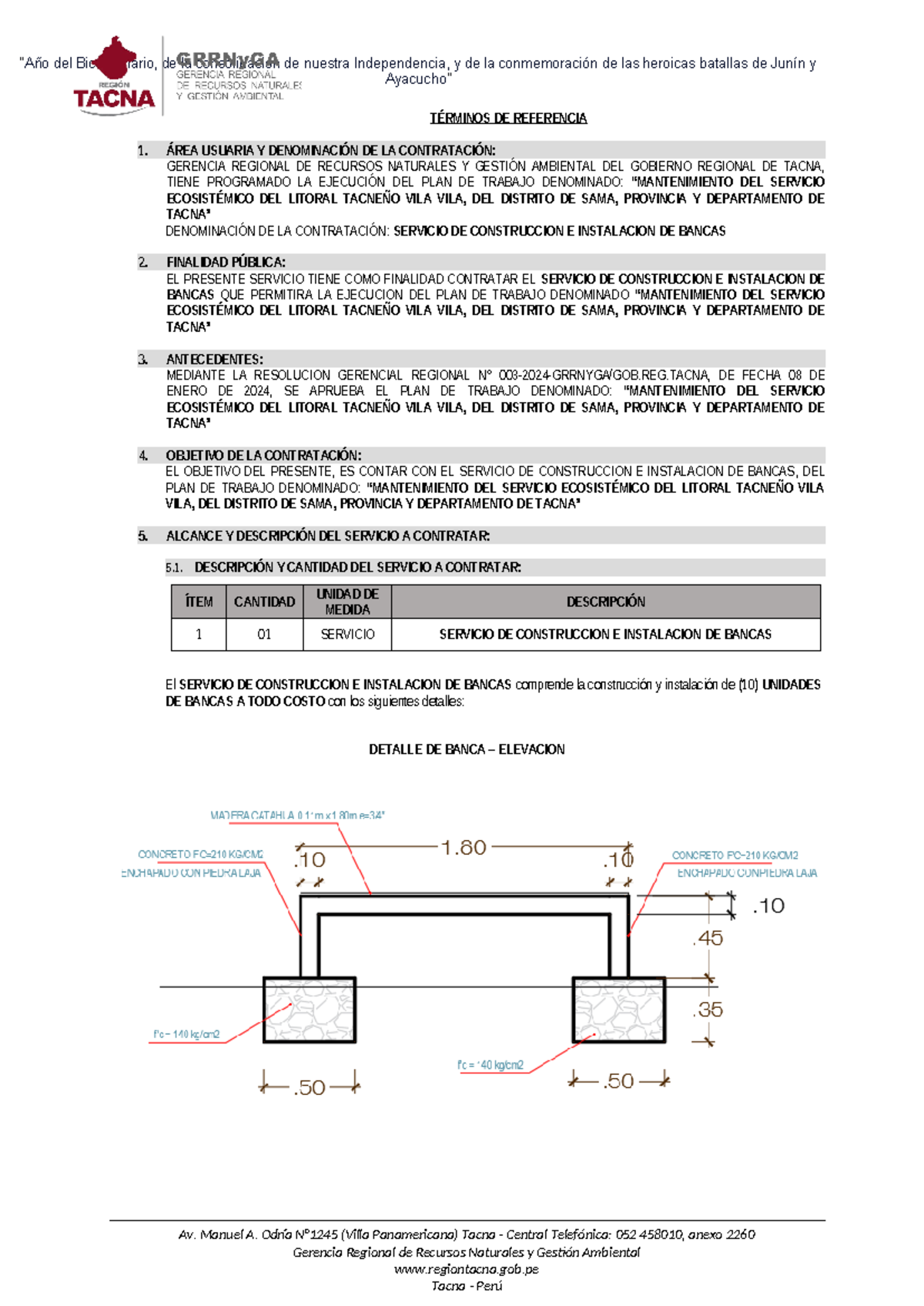 TDR Bancas OKOK 98 - sdsdfsdf - Ayacucho” TÉRMINOS DE REFERENCIA 1 ...