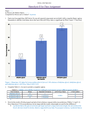 Partial Lab Report - BIOL 1208 Fall 2022 The Effect of Varying pH ...