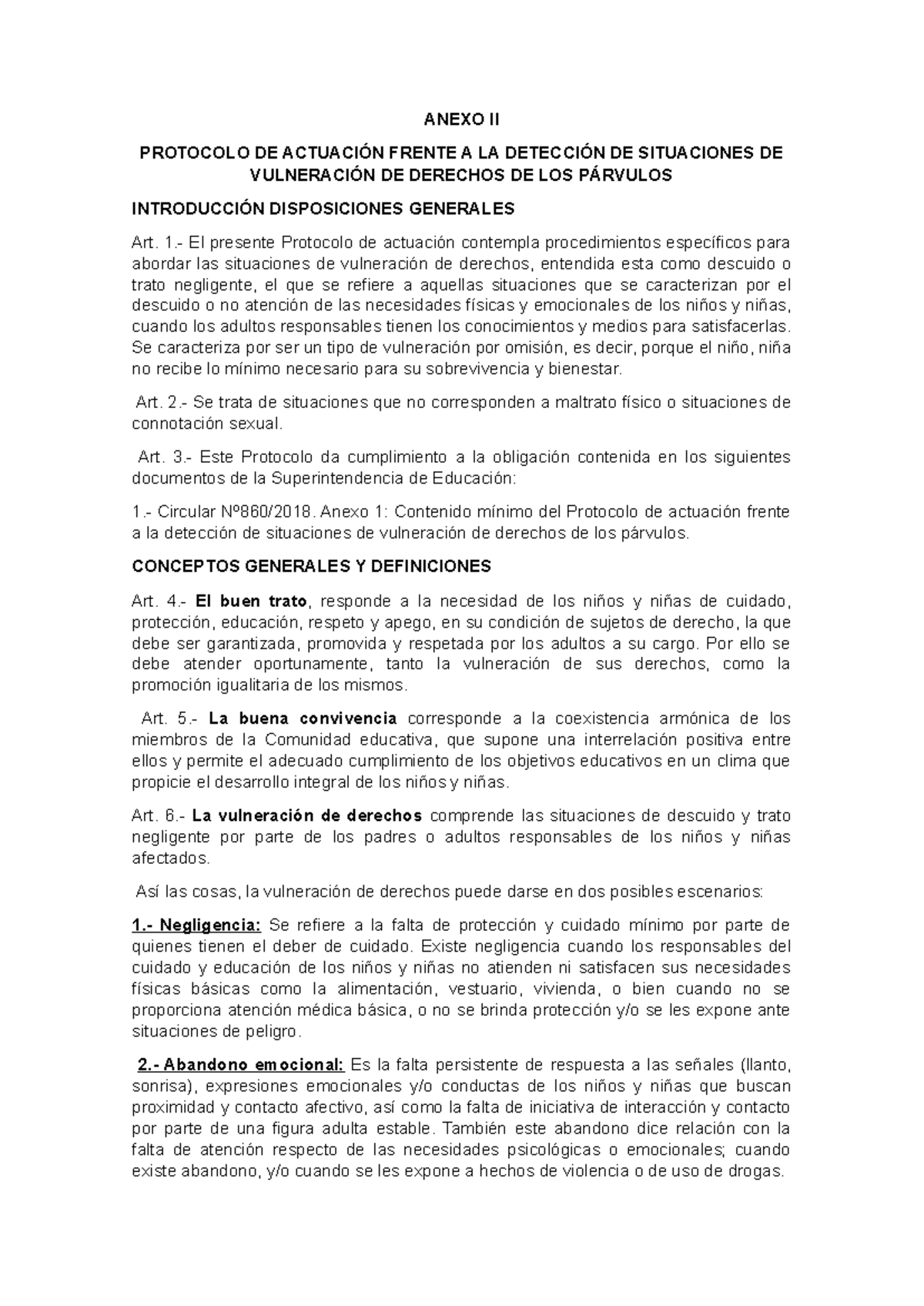 Anexo II maltrato - modelo de rice - ANEXO II PROTOCOLO DE ACTUACIÓN ...