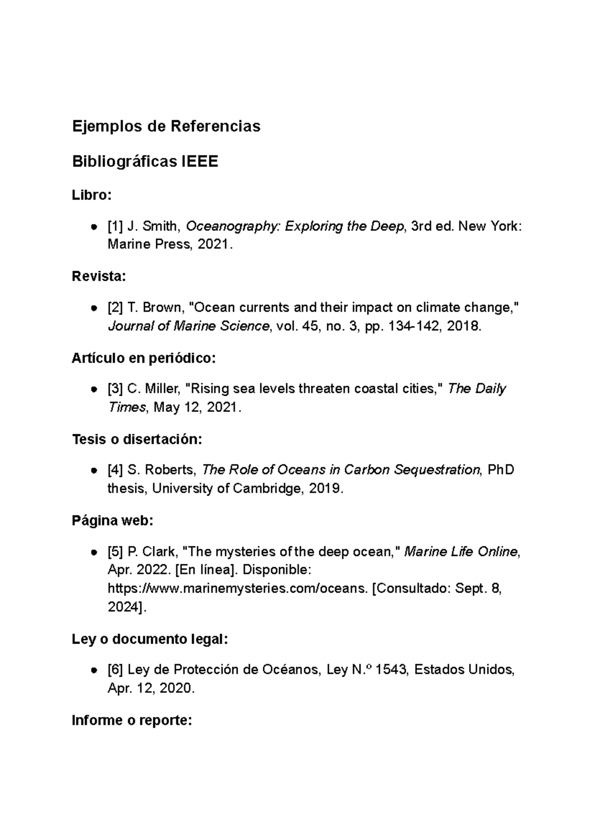 IEEE - citas - Ejemplos de Referencias Bibliográficas IEEE Libro: [1] J ...