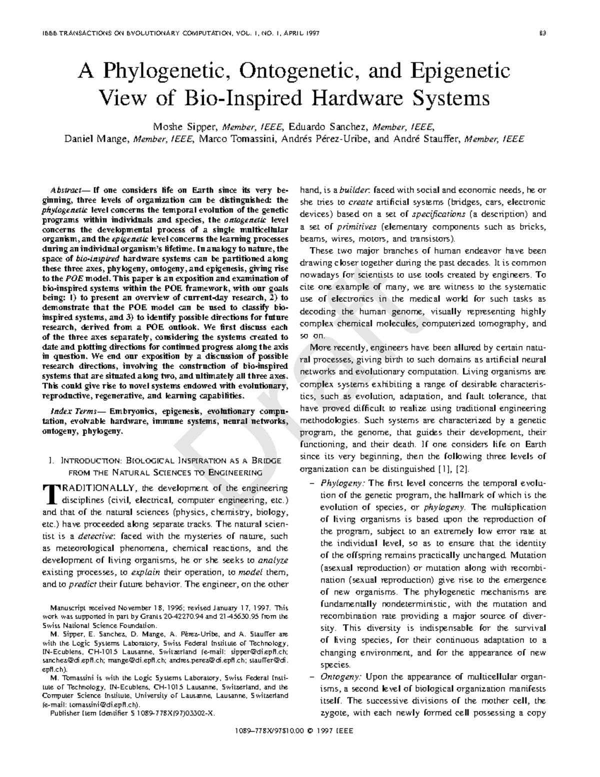 Poe - Computer science CSUIZ - IEEE TRANSACTIONS ON EVOLUTIONARY ...