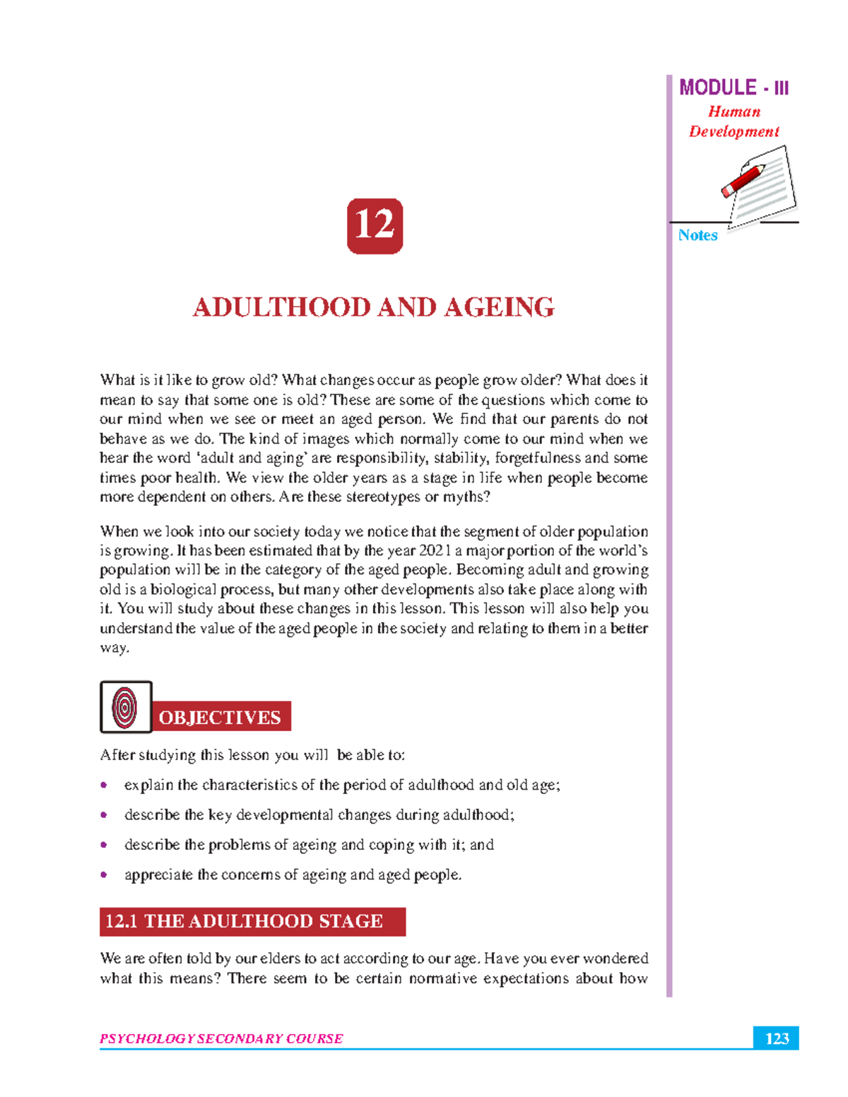 Adulthood 1 - Read this - MODULE - III Human Development Notes ...