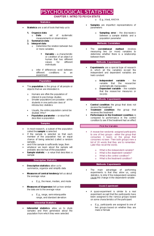 CHAP 2 - Psych Stats Final - PSYCHOLOGICAL STATISTICS CHAPTER 2 ...