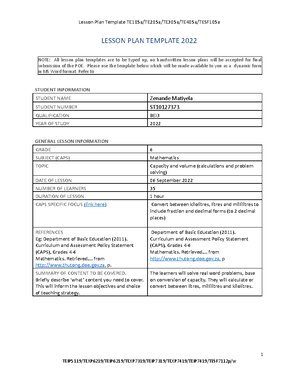 Part B ICT Integrated Lesson Plan - 2022 LESSON PLAN TEMPLATE NOTE: All ...