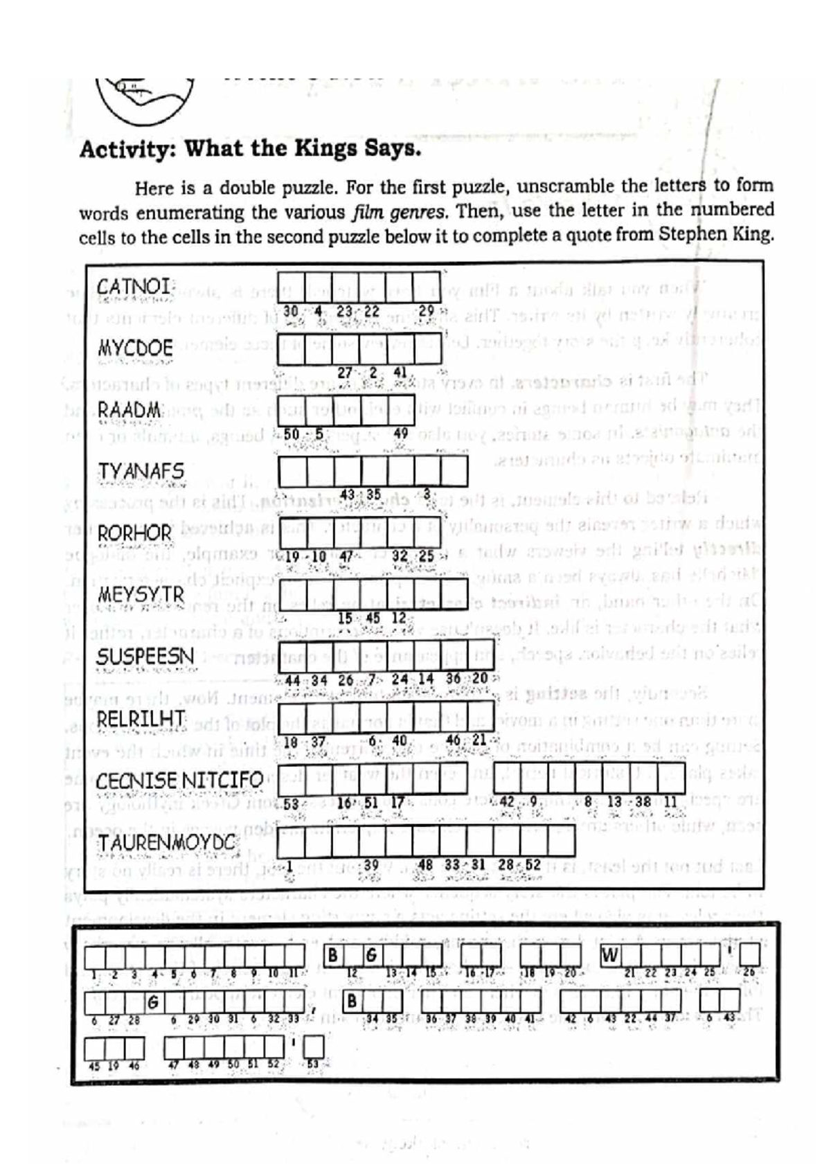 Puzzle - Answer - Education - Studocu