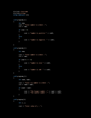 LAB7 - answer lab 7 - #include using namespace std; void program_1() { int array[ 10 ]; int ...