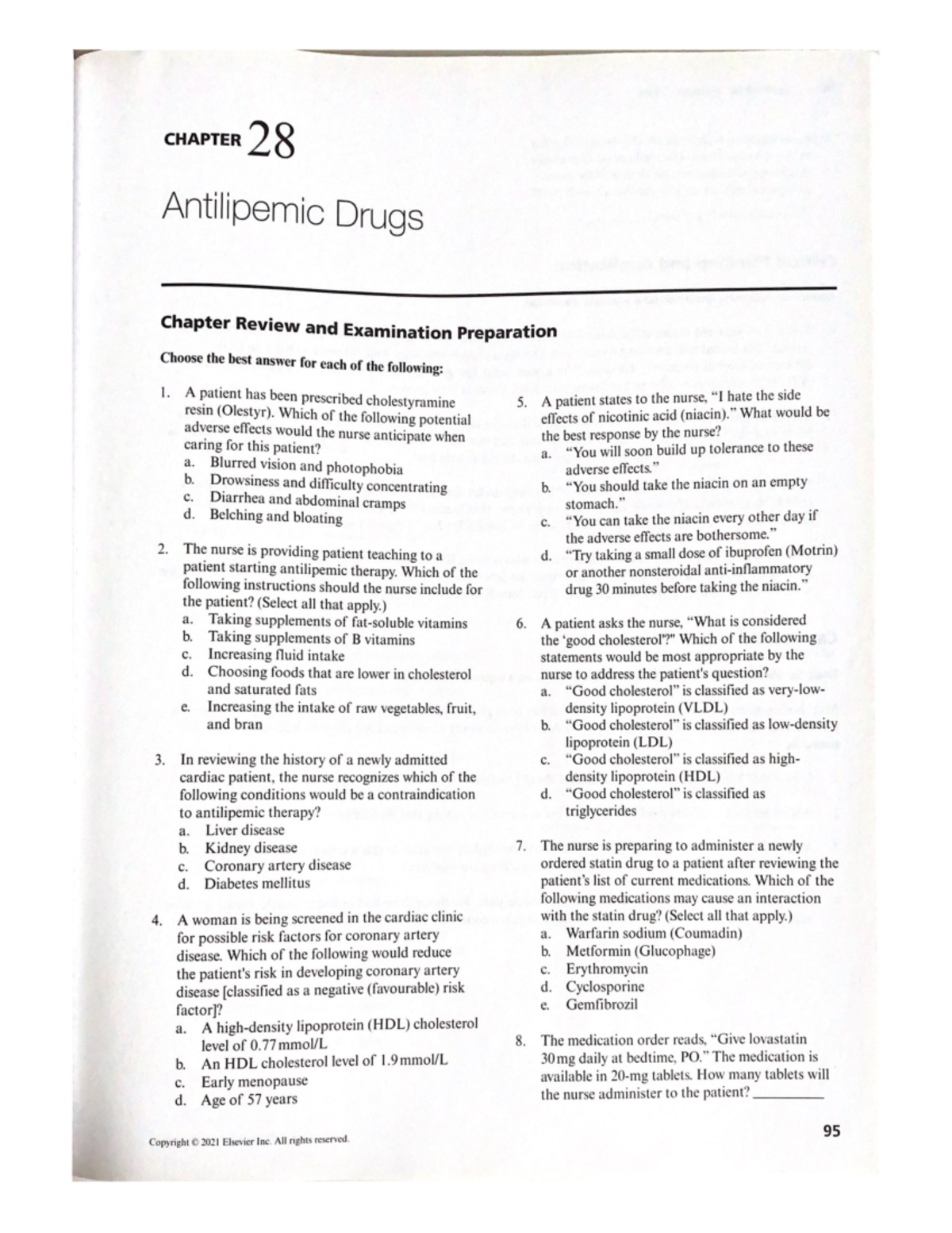 Chapter 28 antilipemic drugs - PHAR 1280 - Studocu