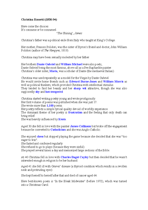 Remember - Christina Rossetti - AQA English Literature A-level Poetry ...