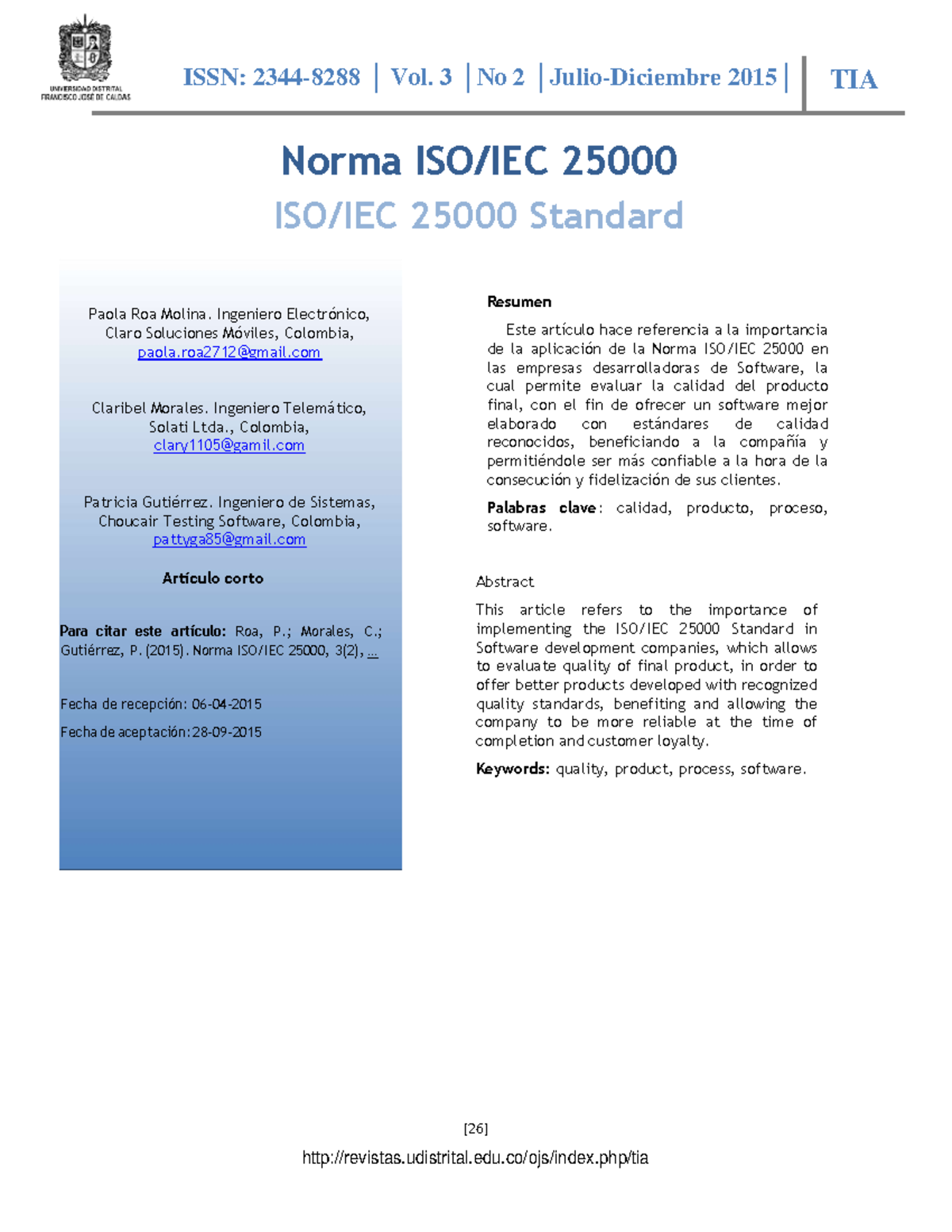 Aabuchar,+[3Norma+ISO-IEC+25000-1 - [26] Norma ISO/IEC 25000 ISO/IEC 25000 Standard Resumen Este ...