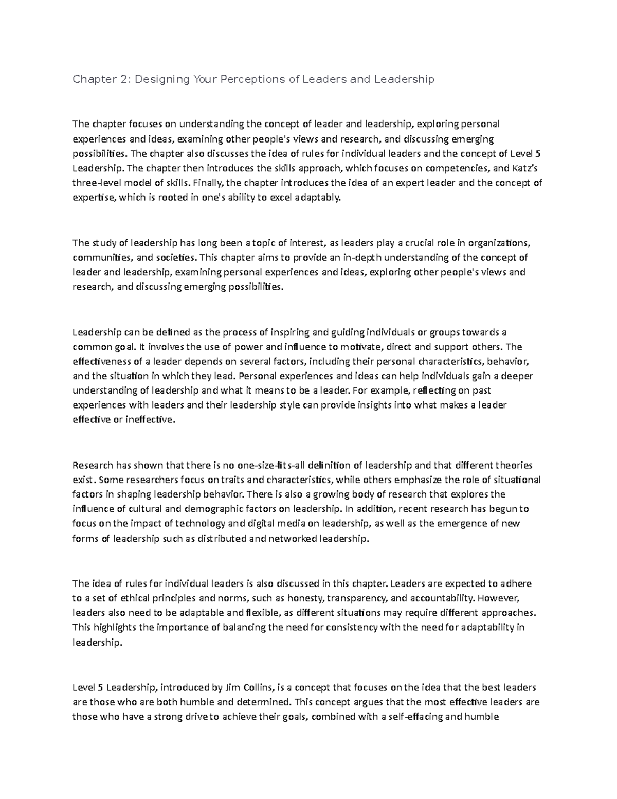 Chapter 2 Designing Your Perceptions of Leaders and Leadership ...