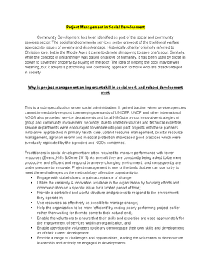 Understanding of the Project Management - It uses tools to ensure that ...