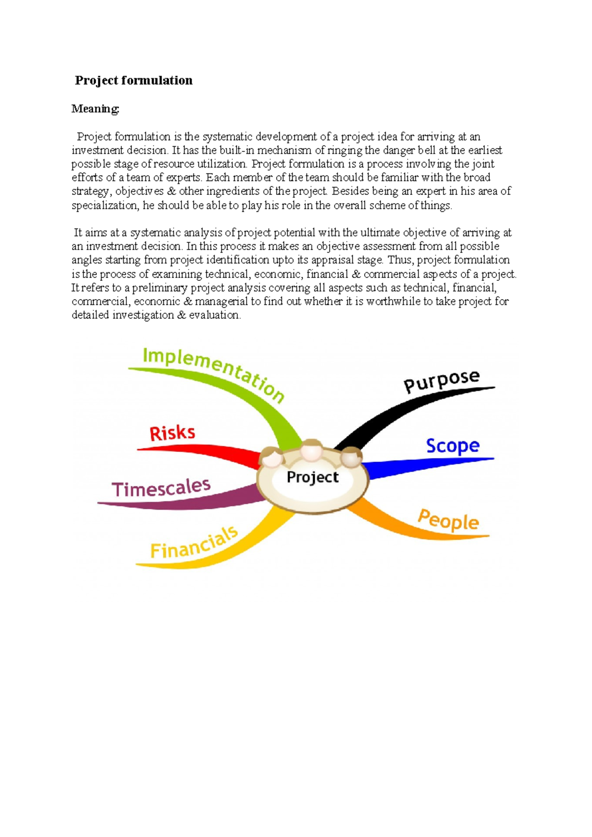 Need scope and approaches for project formulation - Project formulation Meaning: Project ...