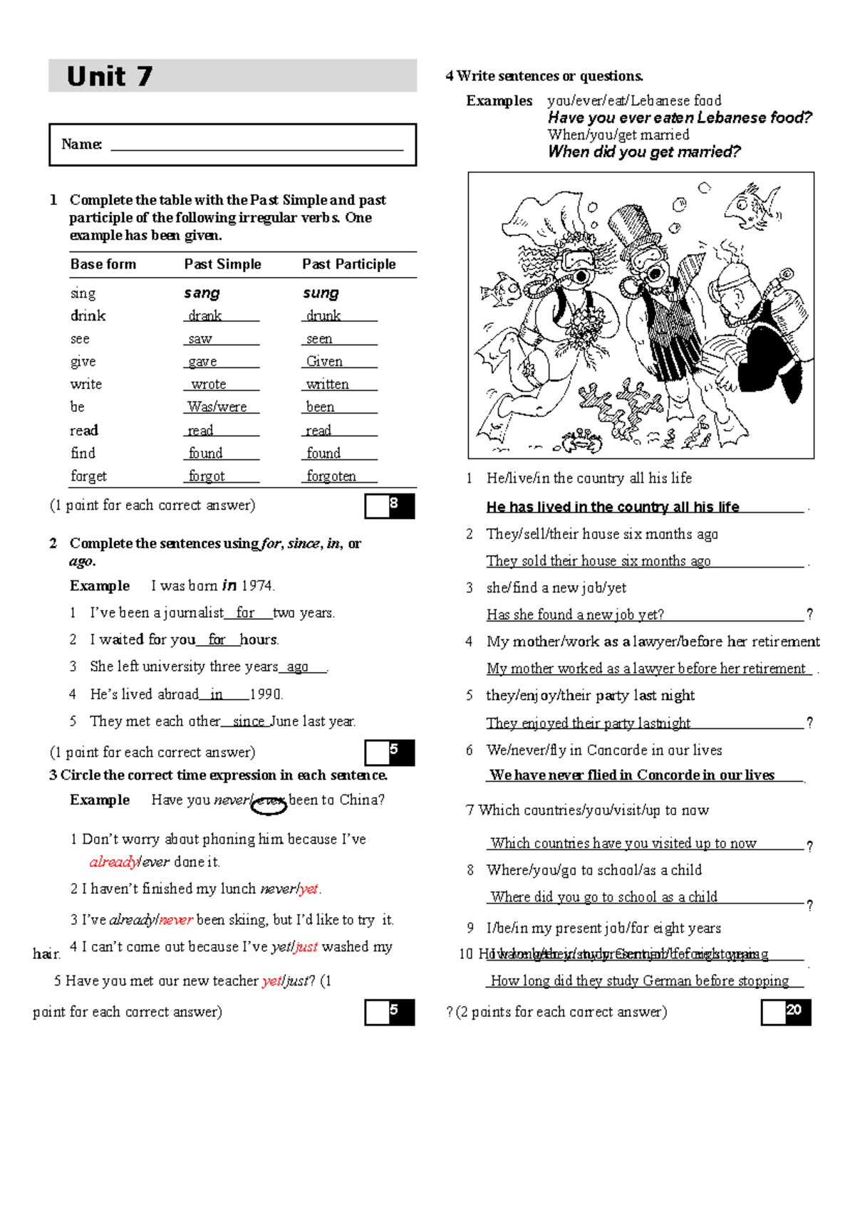 Unit 7 (BEC) - There are many - Unit 7 4 Write sentences or questions ...