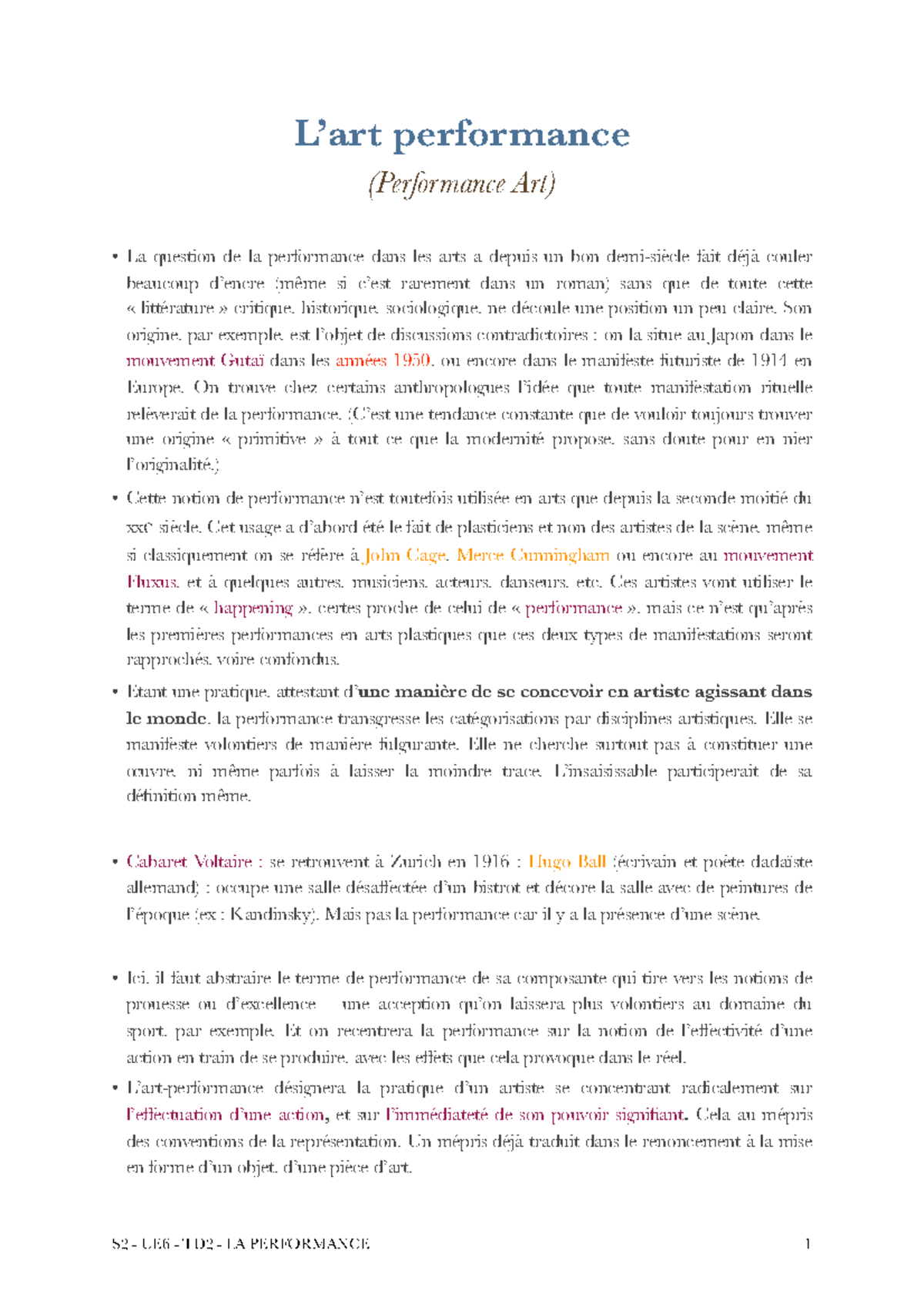 L'art performance - L’ar t perfor mance (Performance Art) La question ...