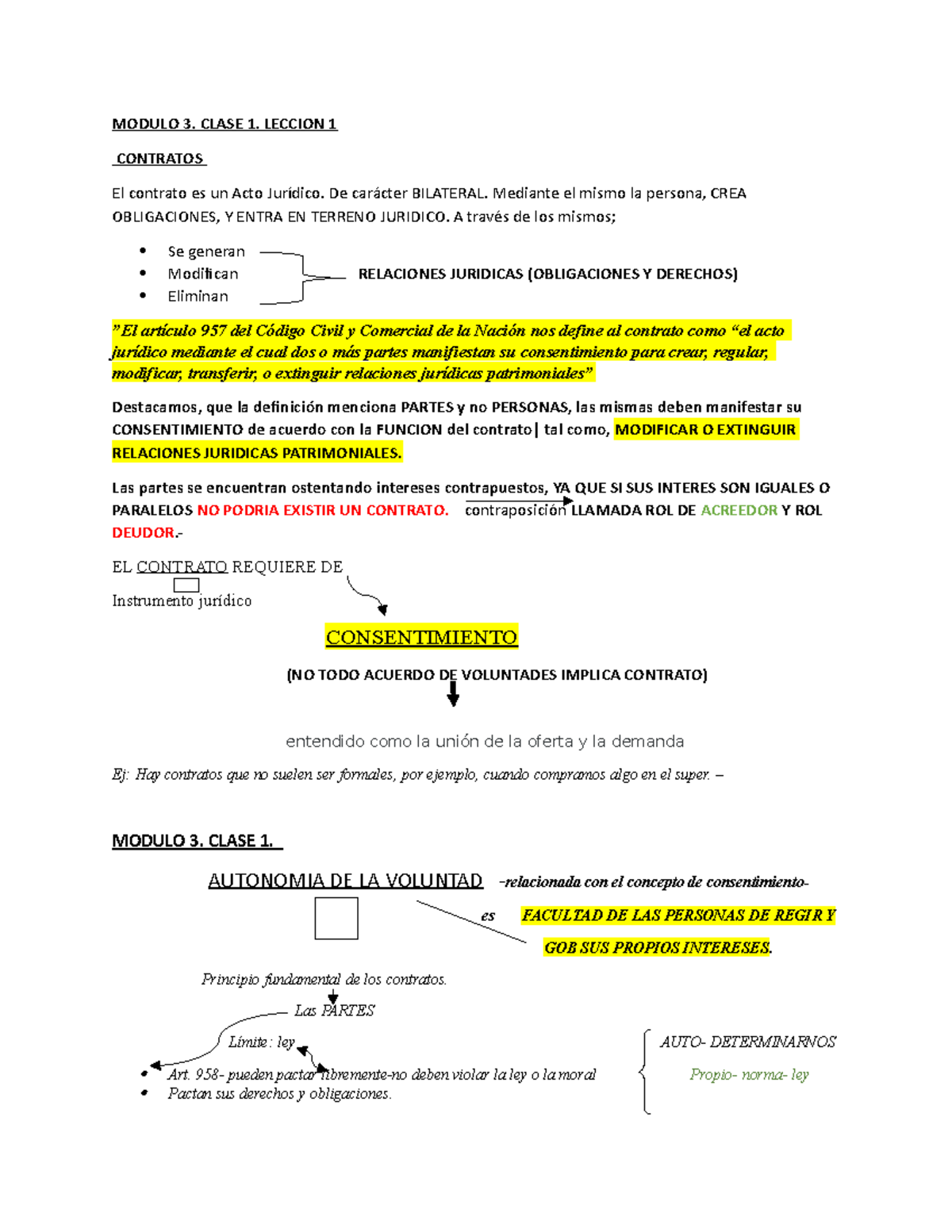 Modulo 3 Clase 1. SIG Contratos - MODULO 3. CLASE 1. LECCION 1 CONTRATOS El contrato es un Acto ...