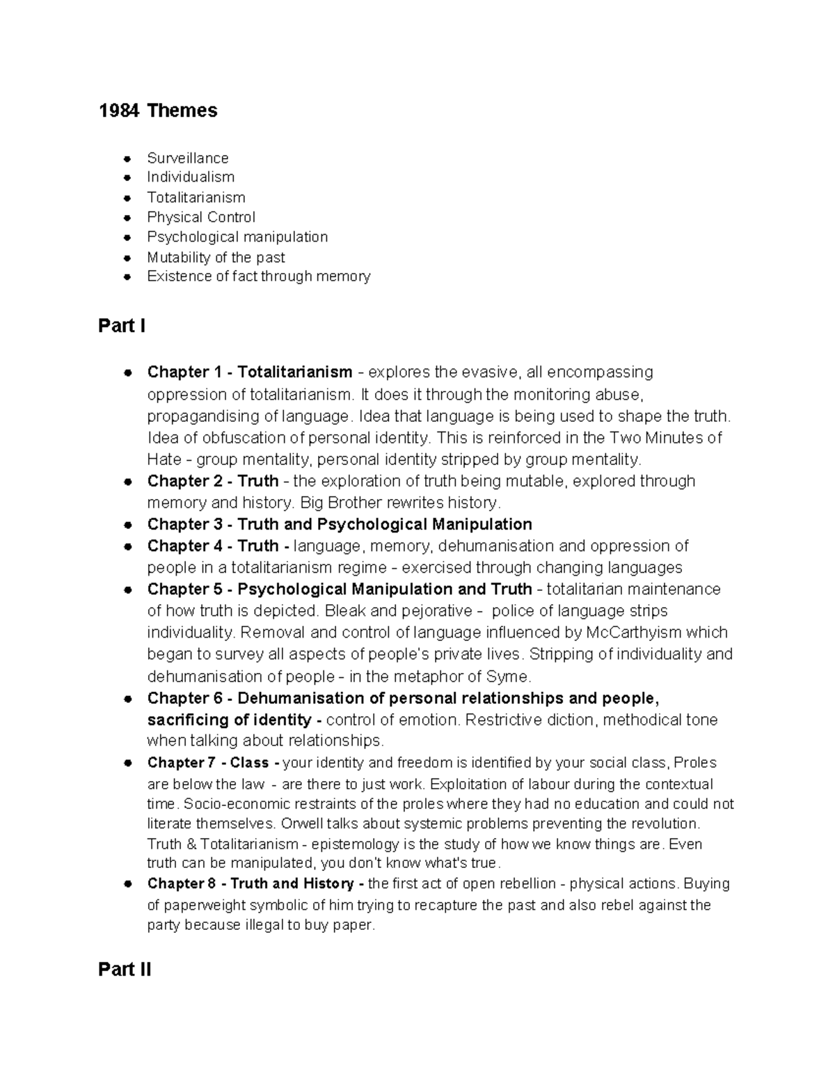 Notes on 1984 & Metropolis with Themes - 1984 Themes Surveillance ...