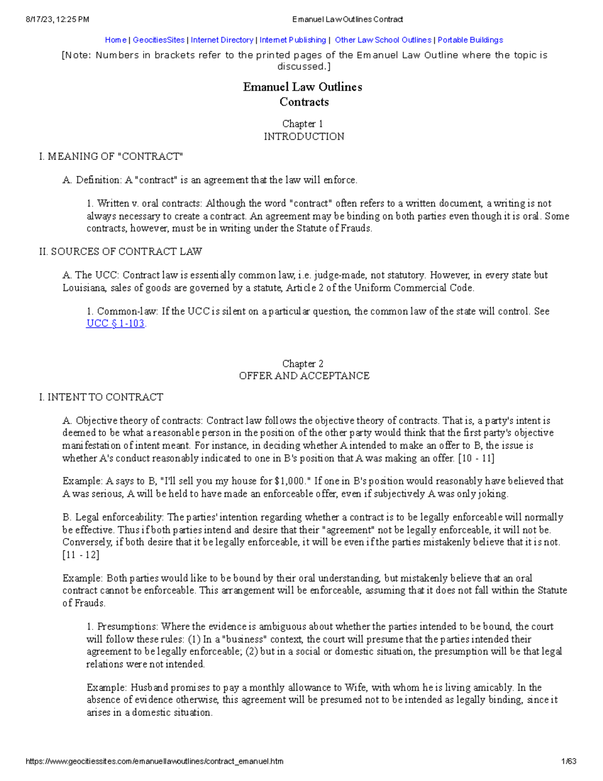 Emanuel Law Outlines Contract - LAW 502 - UNM - Studocu