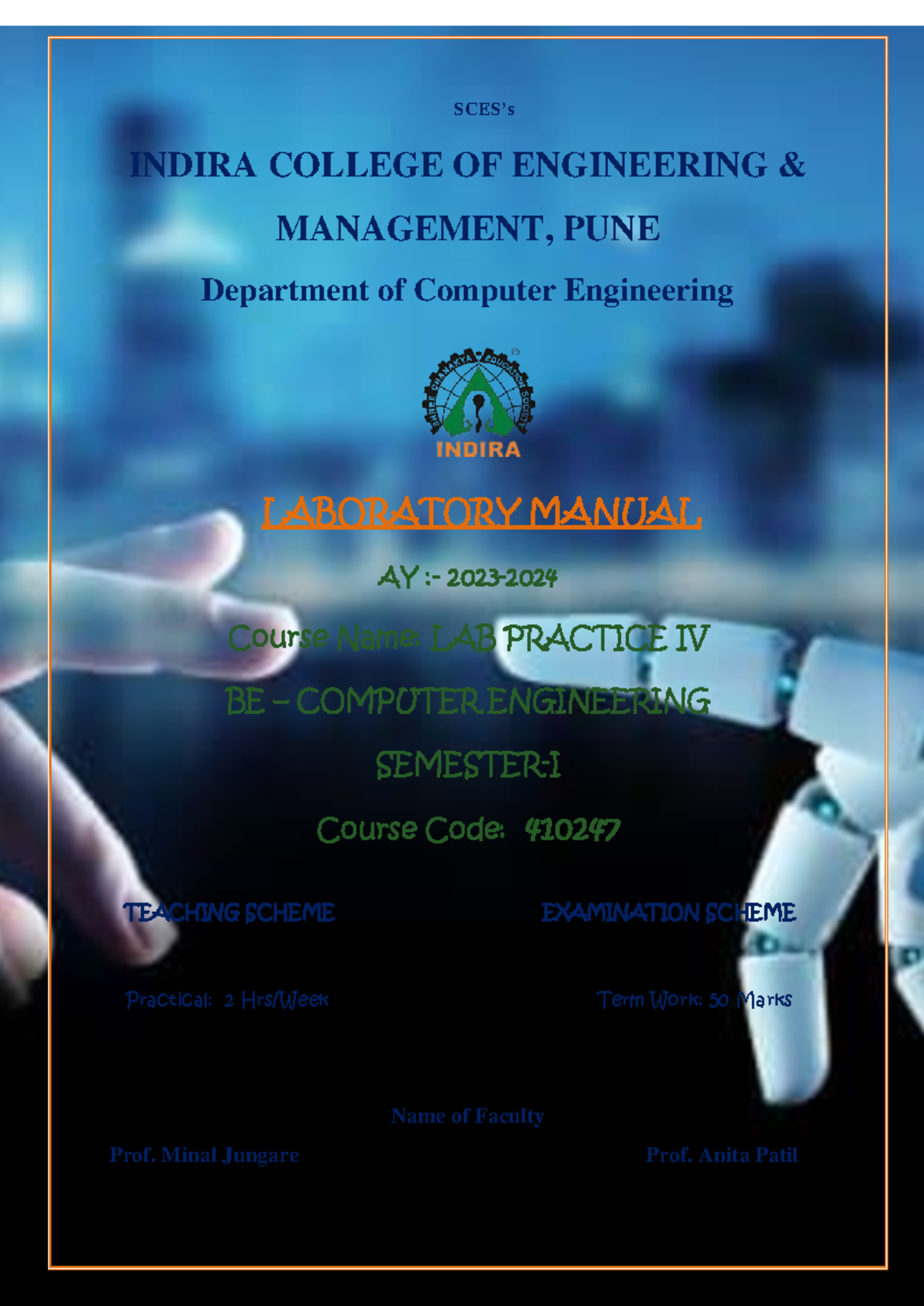 Manual LP IV STQA Part A - SCES’s INDIRA COLLEGE OF ENGINEERING & MANAGEMENT, PUNE Department of ...