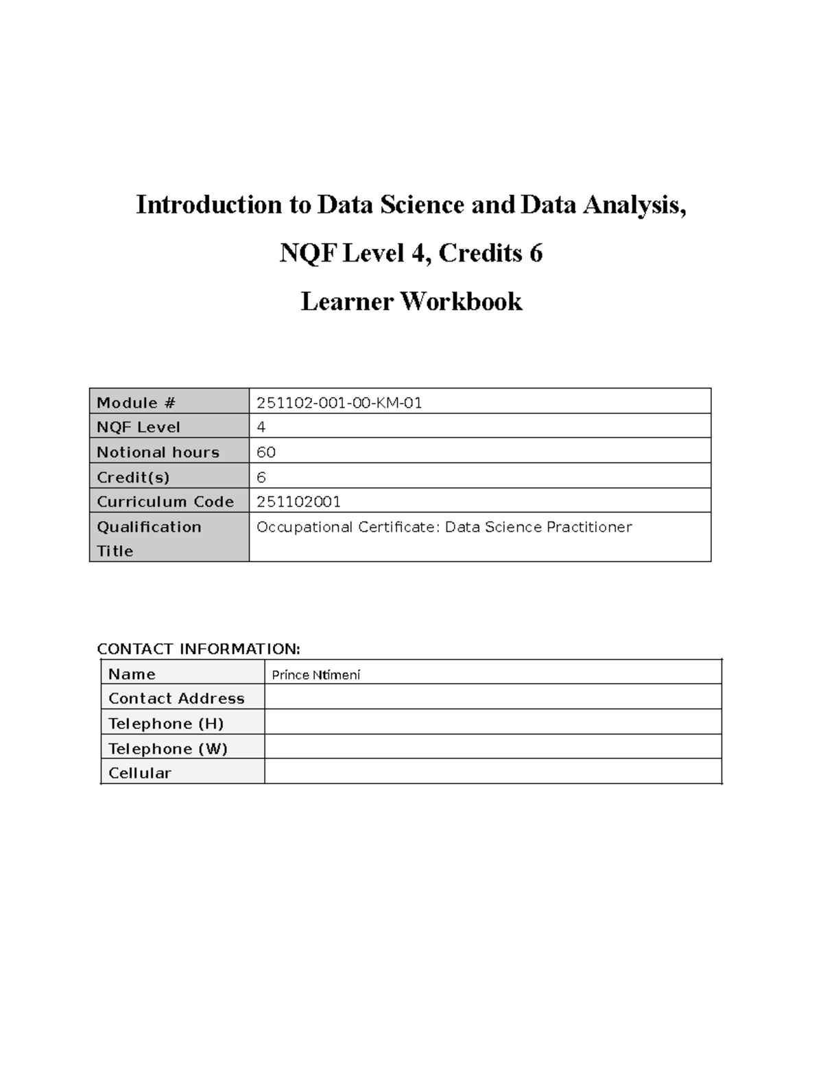 Module 1 - Learner Workbook (Solution) - Introduction to Data Science ...