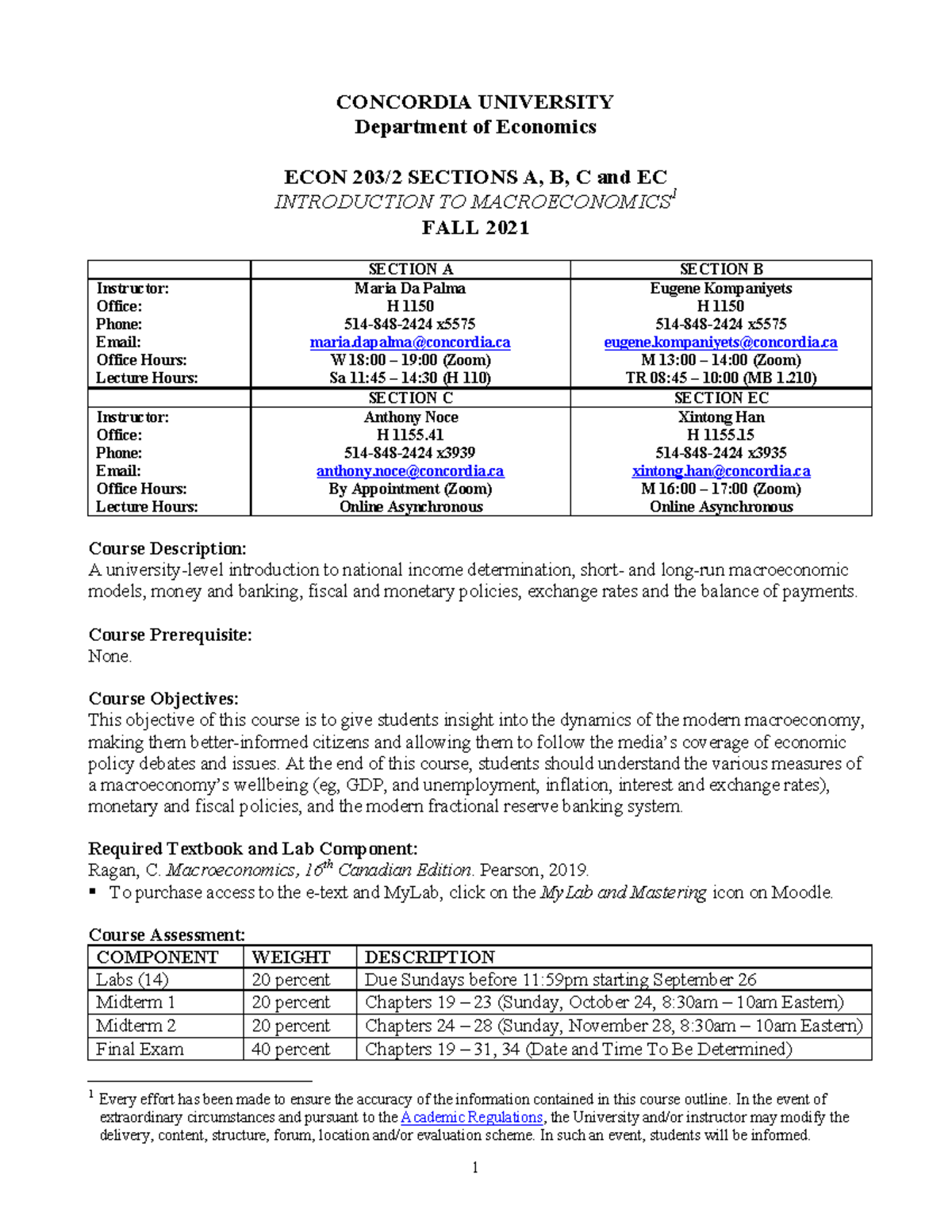 ECON203 Outline (2021F - Kompaniyets, Noce and Han) - ECO103 - McGill ...